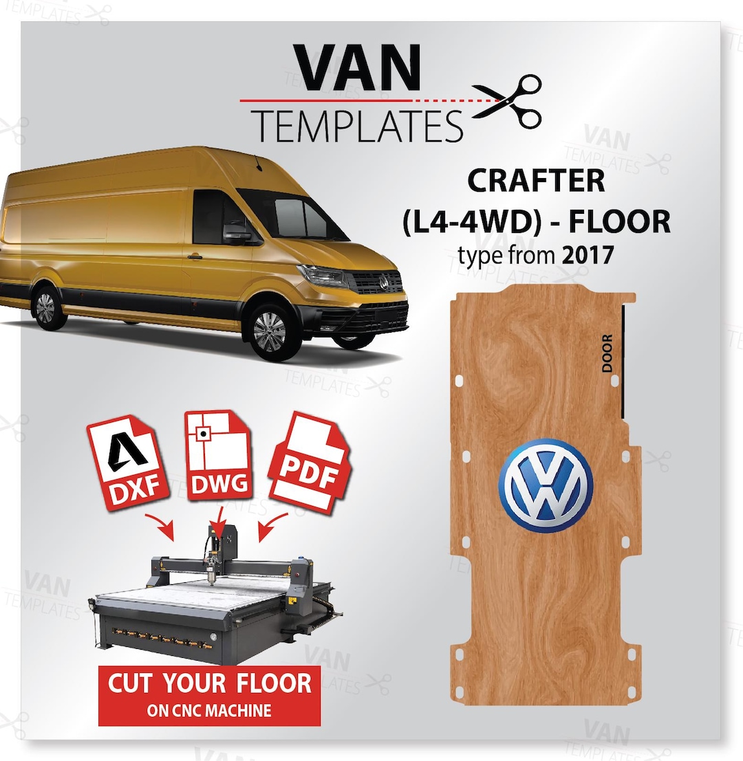 Liningvw CRAFTER DXF Floor Template-l4-4wd-type From 2017- Ply Lining ...