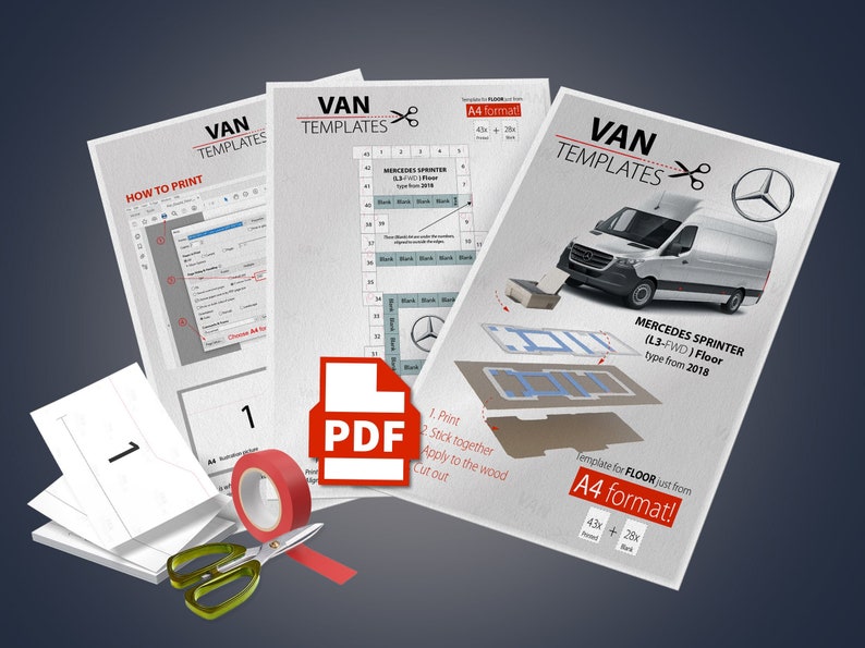 SPRINTER Paper FLOOR Template-l3-fwd-type From 2018- Right Door,ply ...