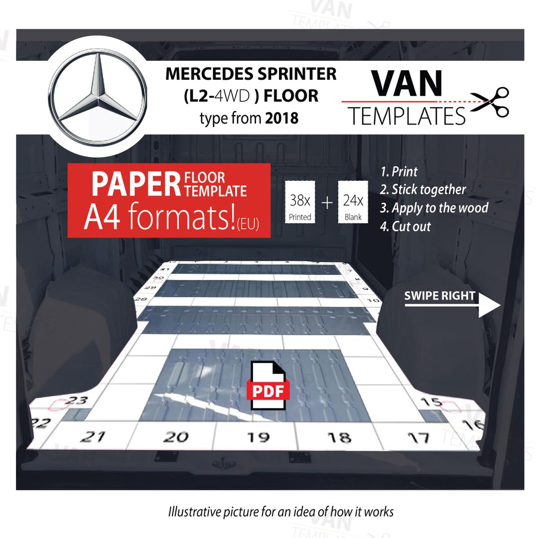 SPRINTER Paper Floor Template-l2 / Mwb-4wd-type From 2018 - Ply Lining ...