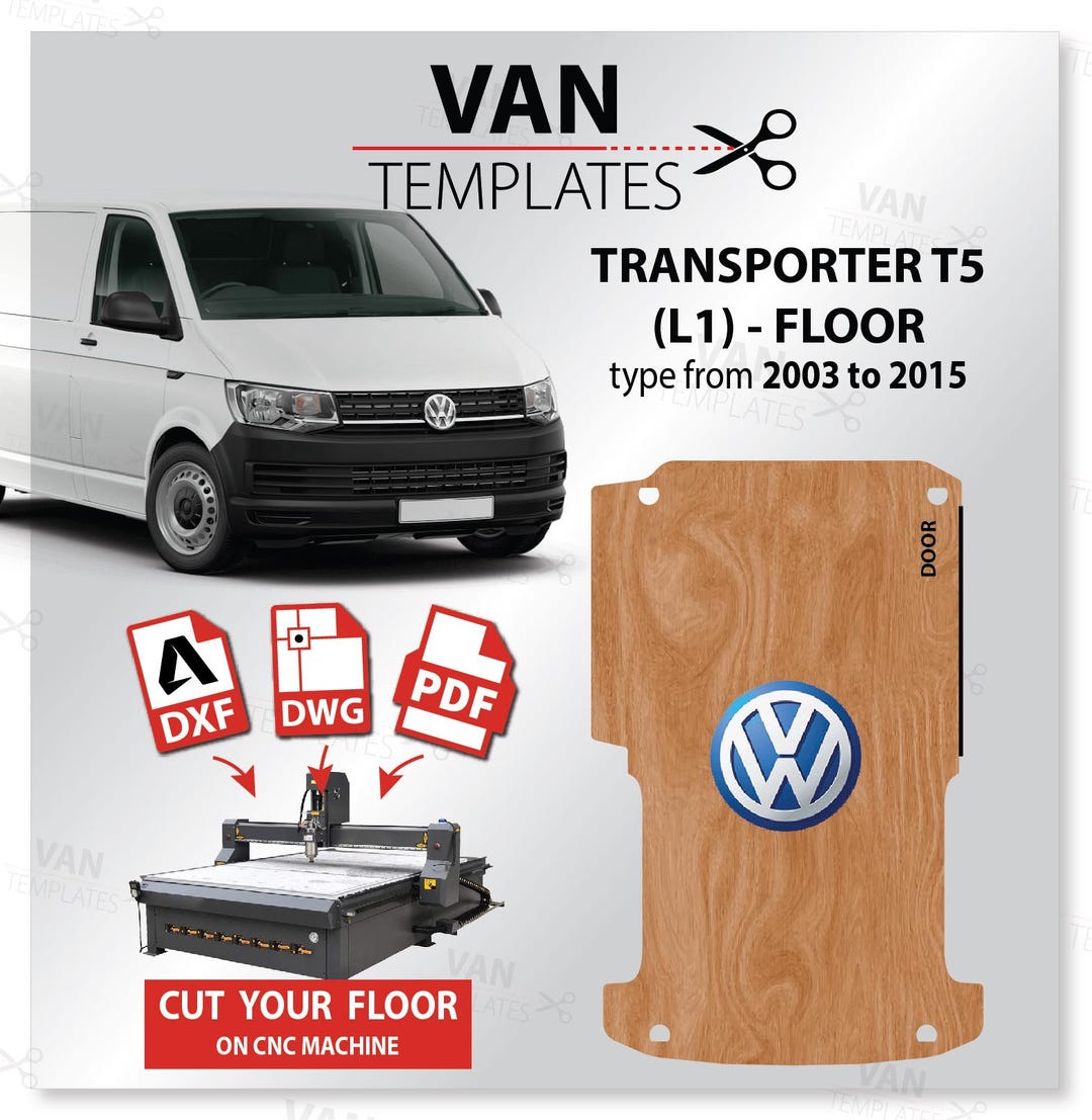 VW T5-T6 DXF FLOOR Template-l1 / Swb - Type From 2003 to 2015- Ply ...