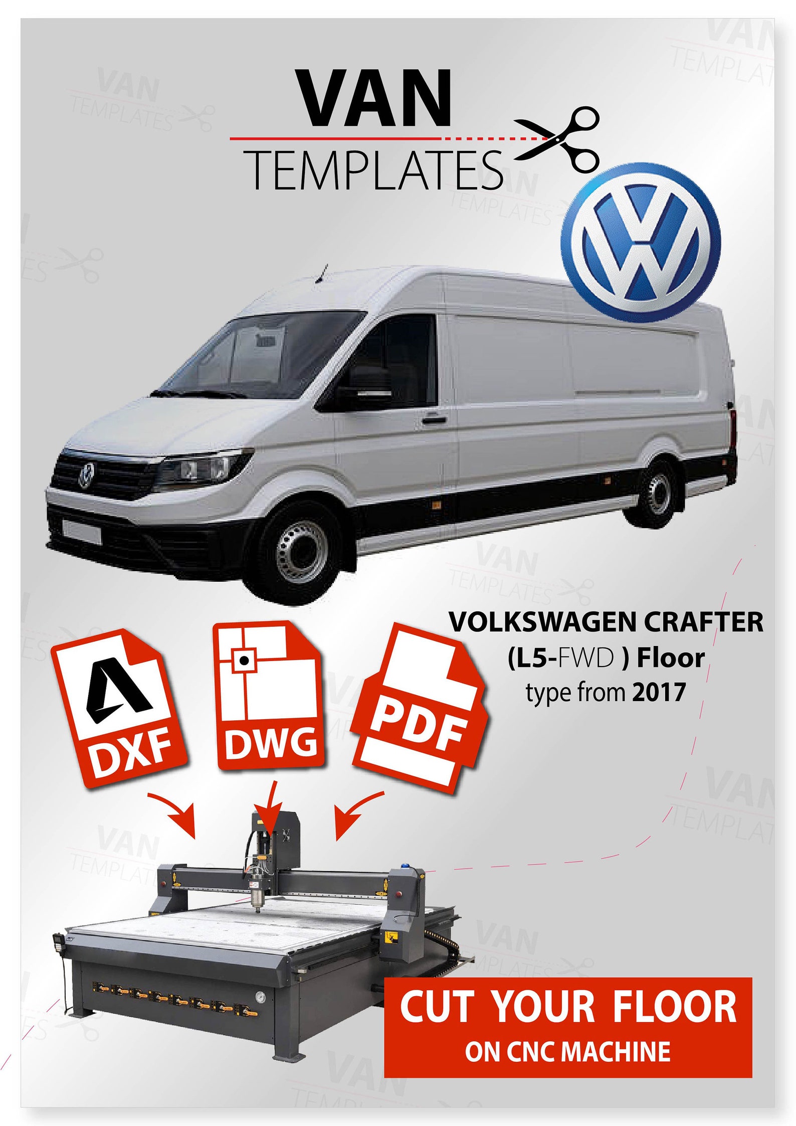 VW CRAFTER Dxf Floor Template-l5-fwd-type From 2017 Ply Lininig Floor ...