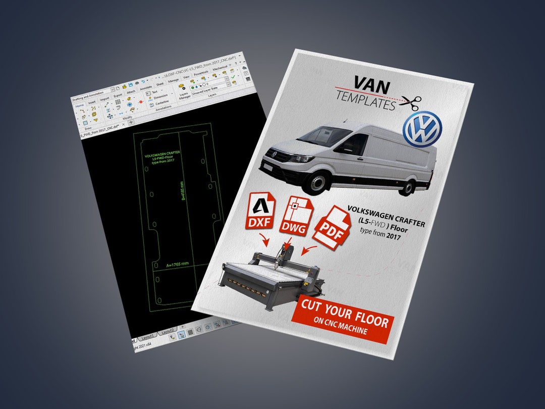 VW CRAFTER Dxf Floor Template-l5-fwd-type From 2017 Ply Lininig Floor ...