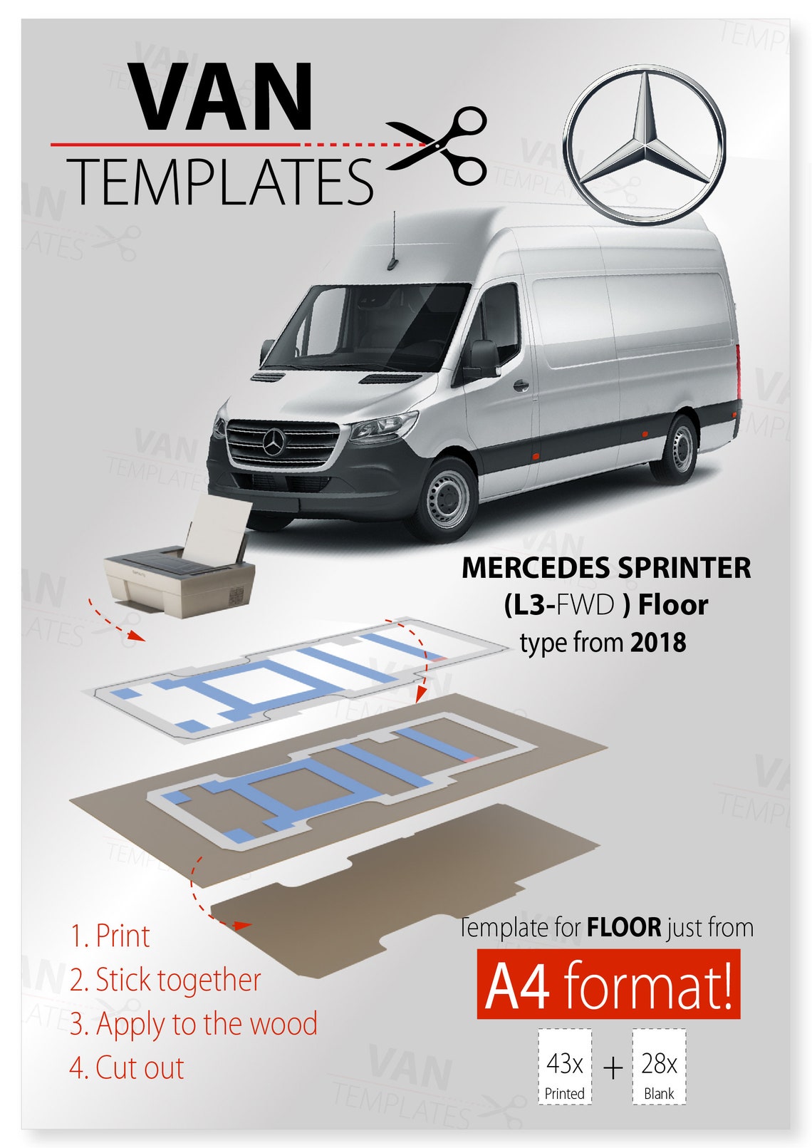 SPRINTER Paper FLOOR Template-l3-fwd-type From 2018- Right Door,ply ...