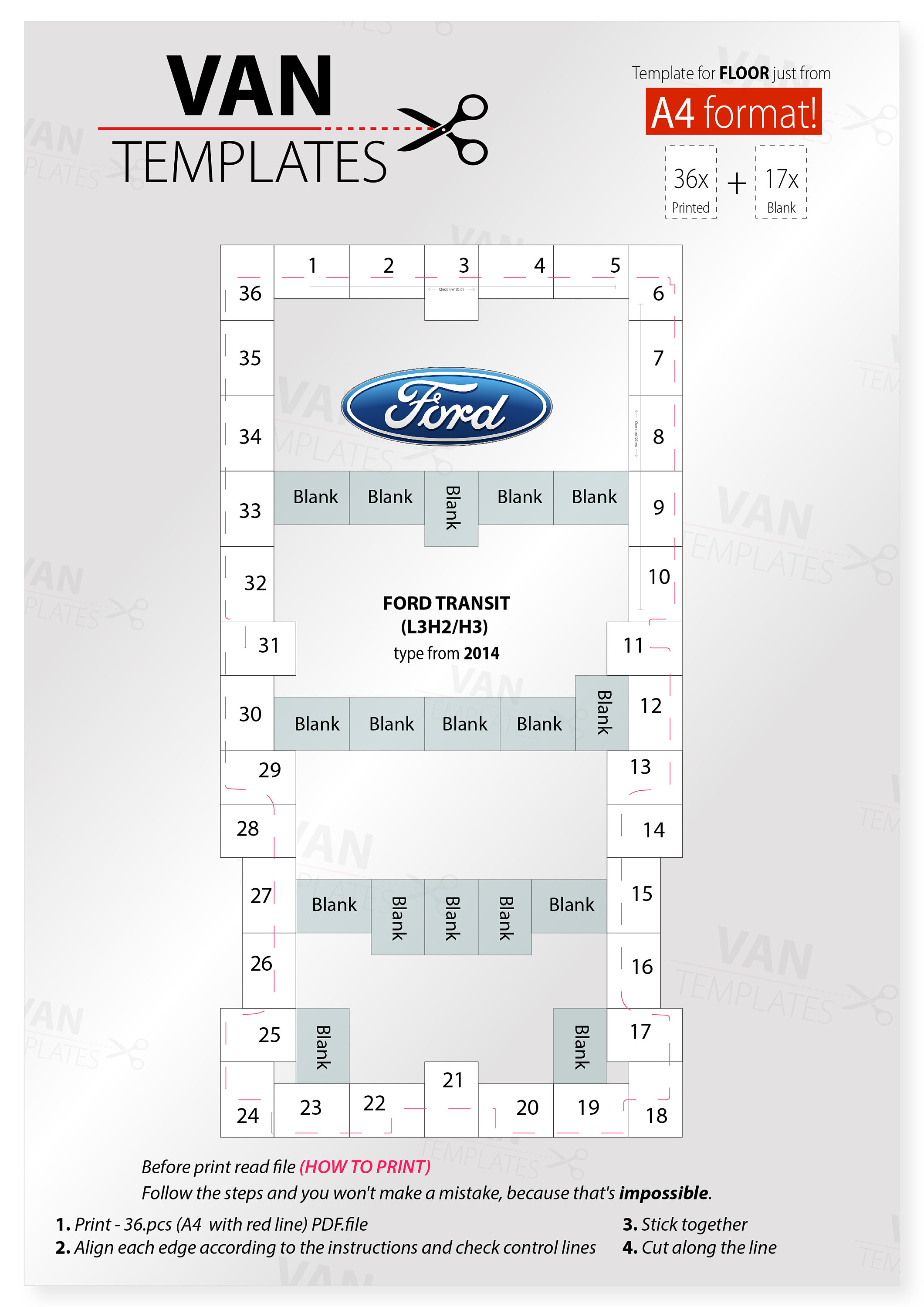 Transit Paper FLOOR Template-l3 Year of Manufacture 2014 Ply Lininig ...