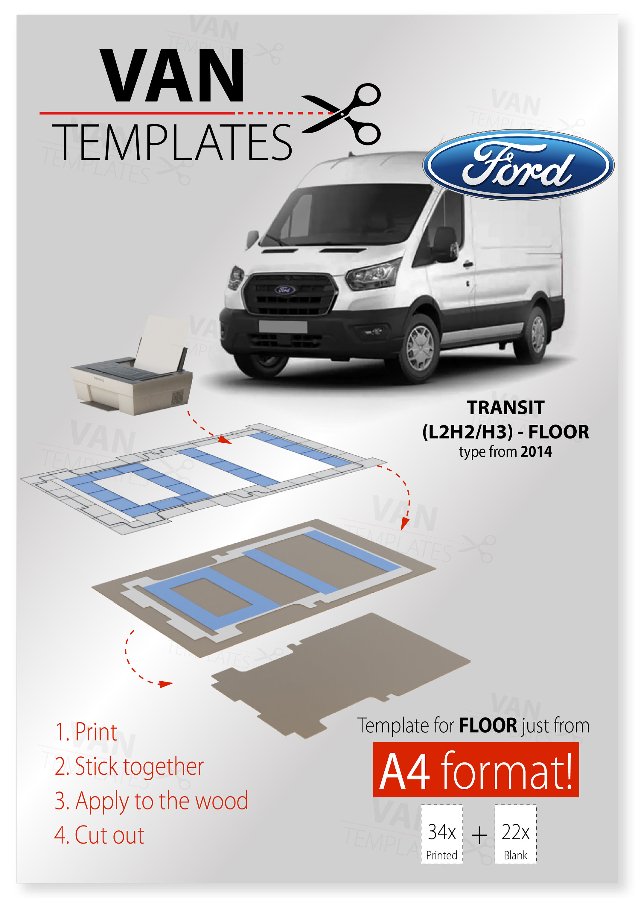 Transit Paper FLOOR Template- L2 / Mwb Year of Manufacture 2014- Ply ...