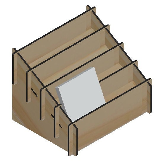 Retail Counter Display With 4 Bays | Digital File - 6mm Materials | Ai ...