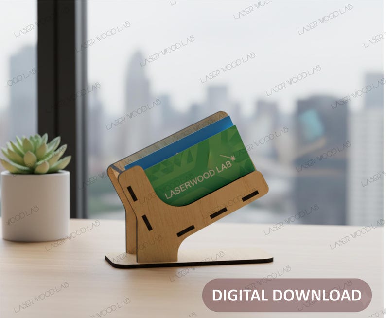 Laser Cut Business Card Holder Template | Vector Files (digital ...