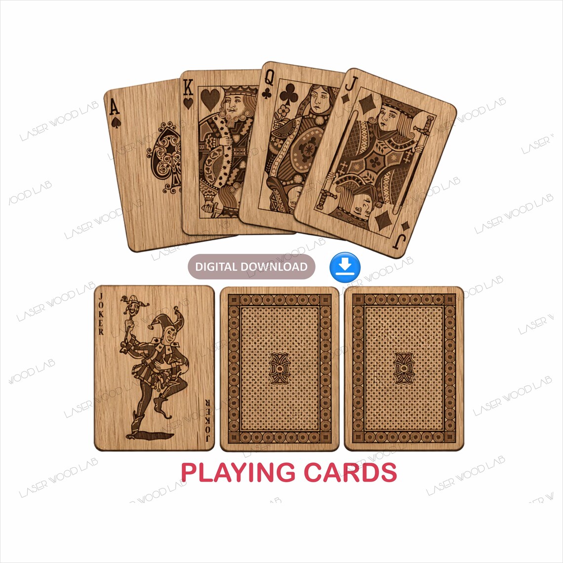 Set of Printable Playing Cards | Digital Download File for DIY Card ...