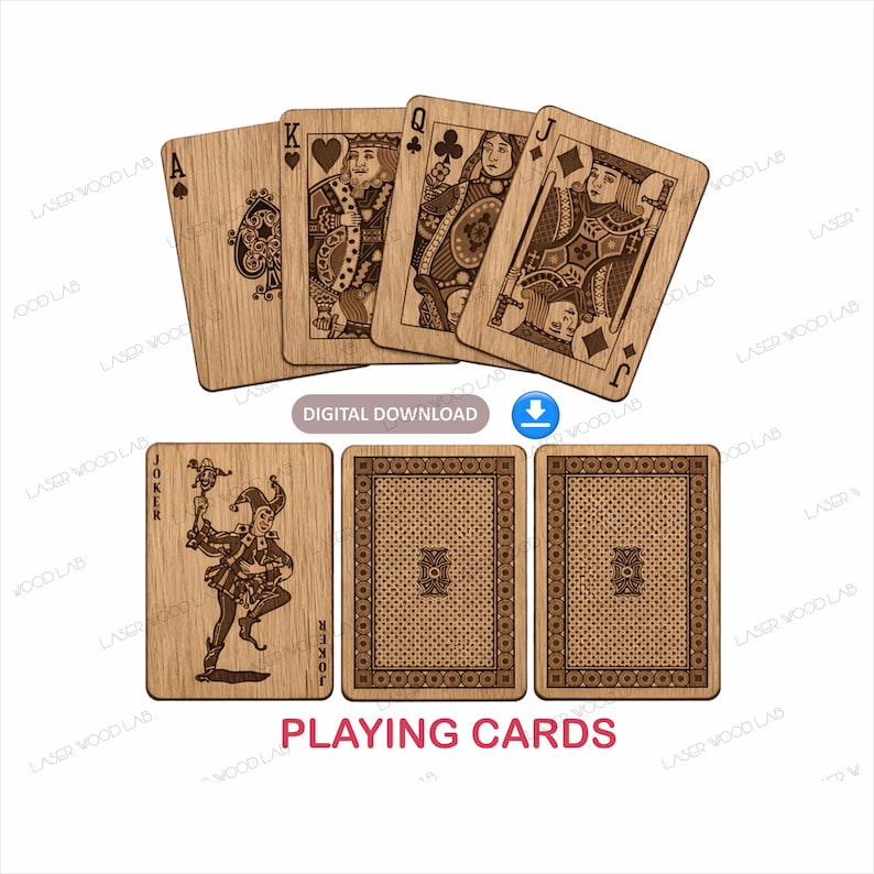 Set of Printable Playing Cards | Digital Download File for DIY Card ...