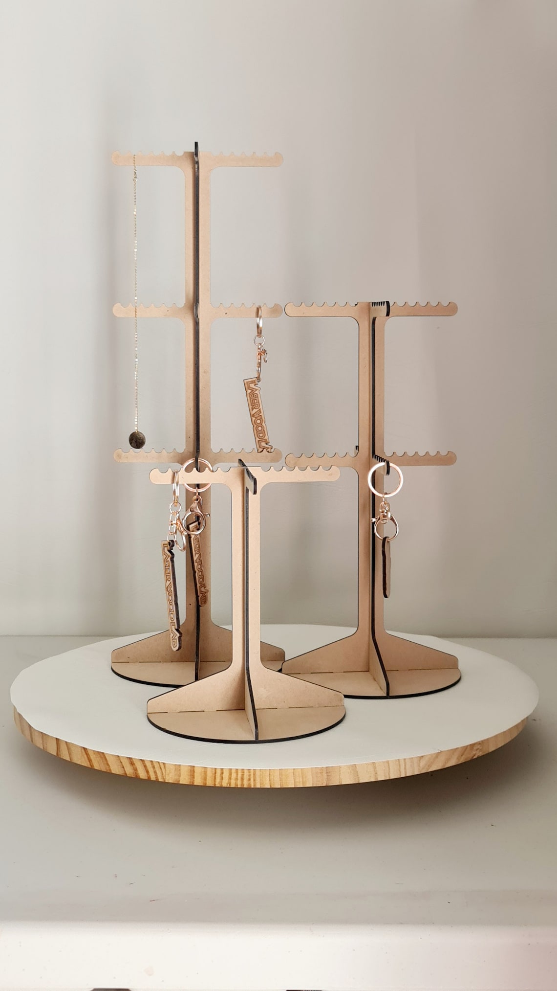 Keychain Display Stand Digital File 3 Height Options and Designs Laser ...