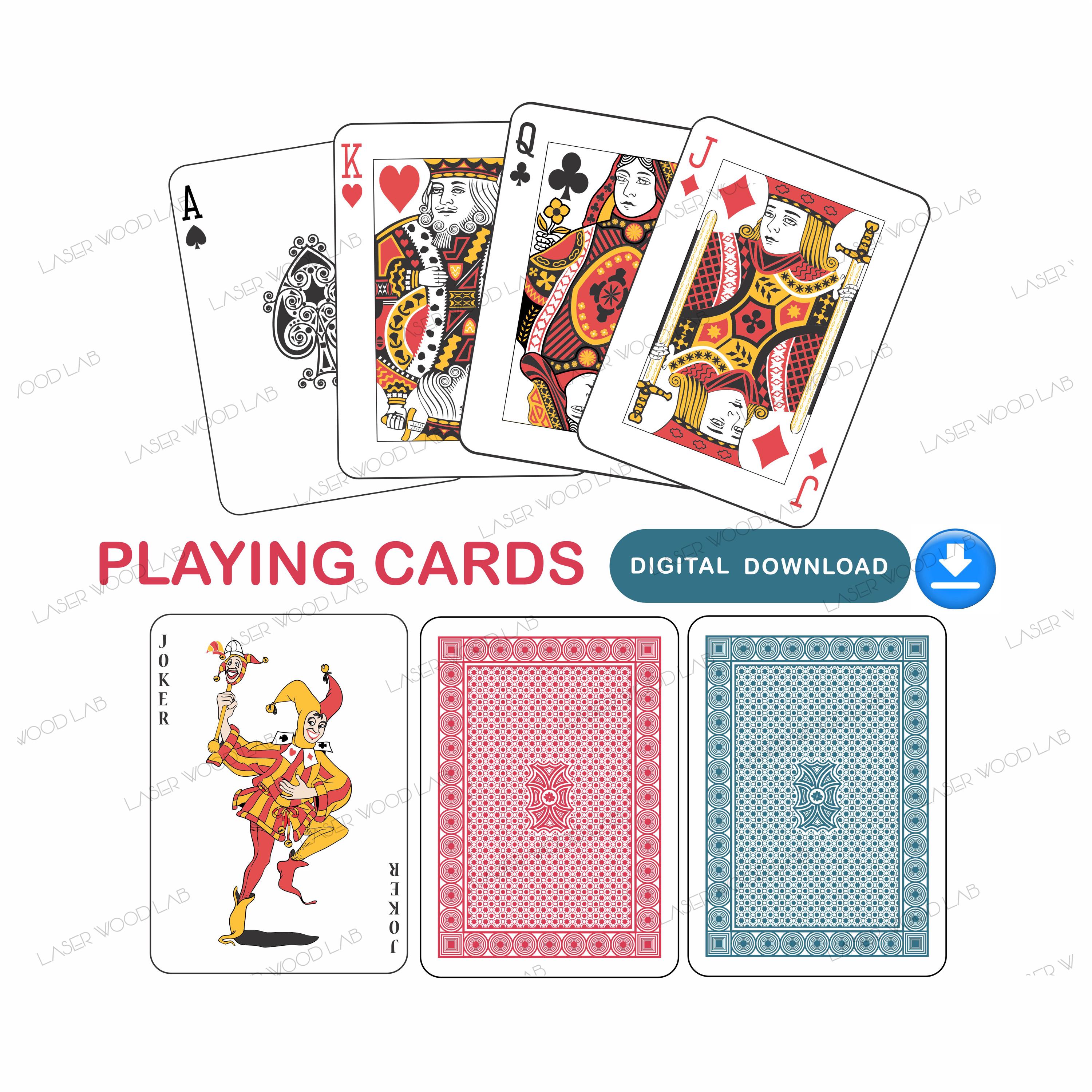 Set of Printable Playing Cards | Digital Download File for DIY Card ...