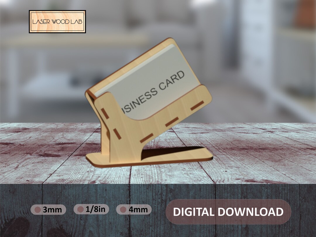 Business Card Stand Holder | Digital File | Laser Cut File | Vector ...