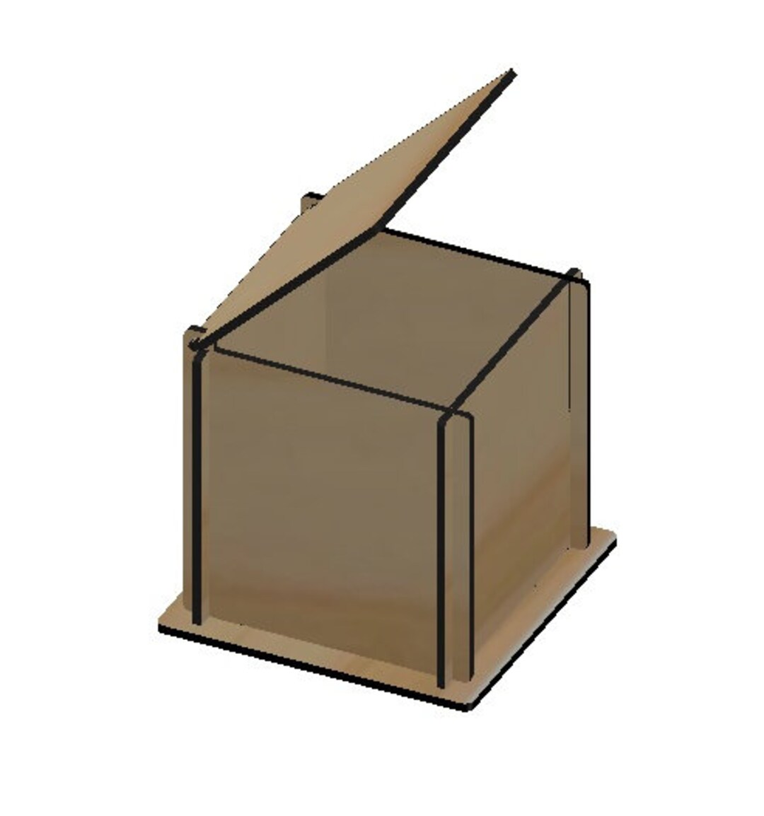 Laser Cut Box File SVG, DXF, Ai, Pdf File, Slot Together 3mm 100 X 100 ...