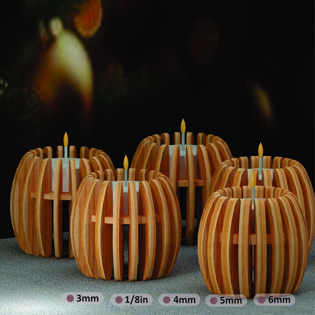 Laser Cut Tea Light Holder | 40mm Tea Candle | 3mm, 1/8", 4mm, 5mm, 6mm ...
