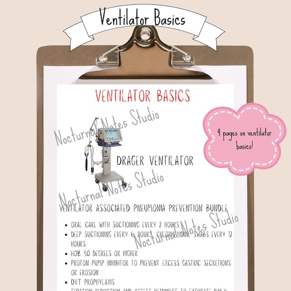 Ventilator Cheat Sheet Respiratory - Etsy