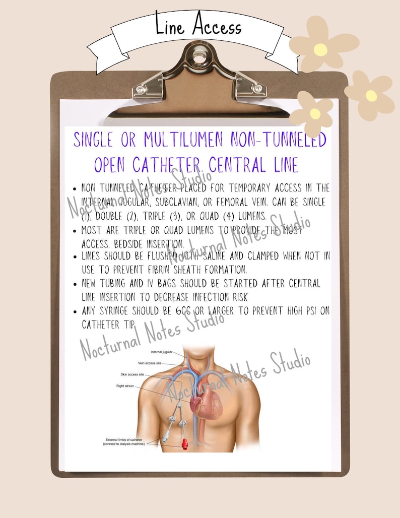 Types of Line Access, Nursing Student, Nursing Template, Nursing Notes ...