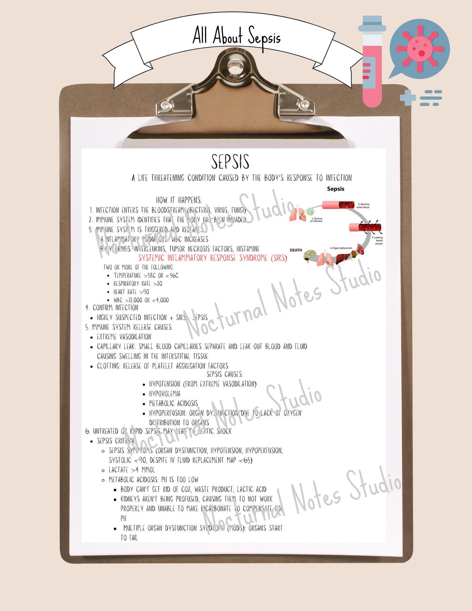 All About Sepsis, Nursing Consideratios, Nursing Student, Nursing ...