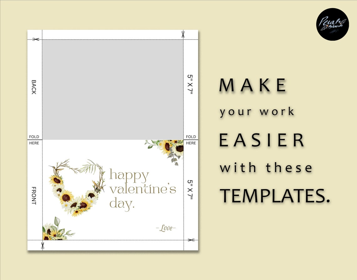 Editable Blank Card Templates for CANVA, 5"x7" & 4"x6", Foldable Card ...