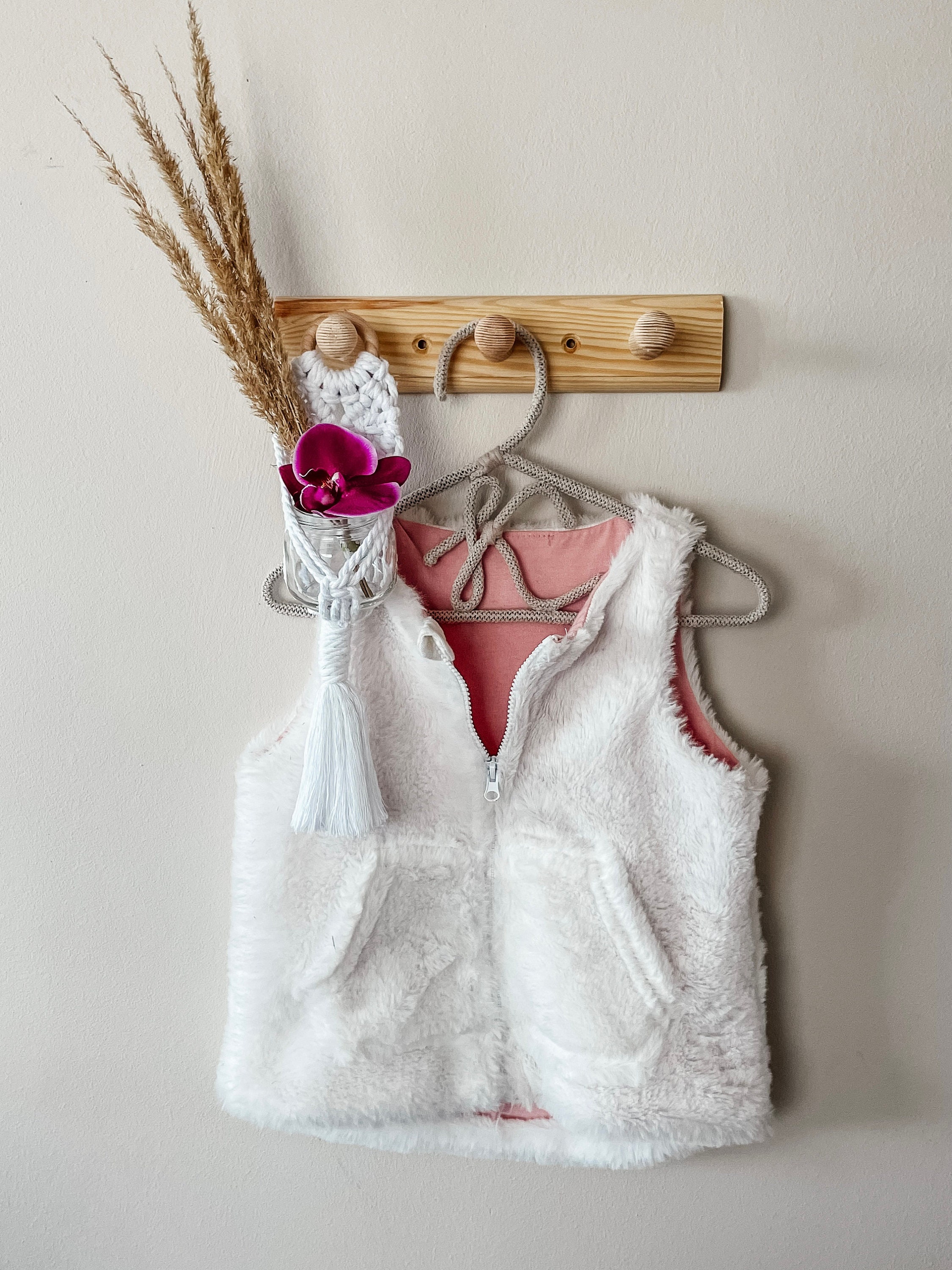 Macrame Personalized Hangers for Montessori Clothing Rack. Baby Dress ...