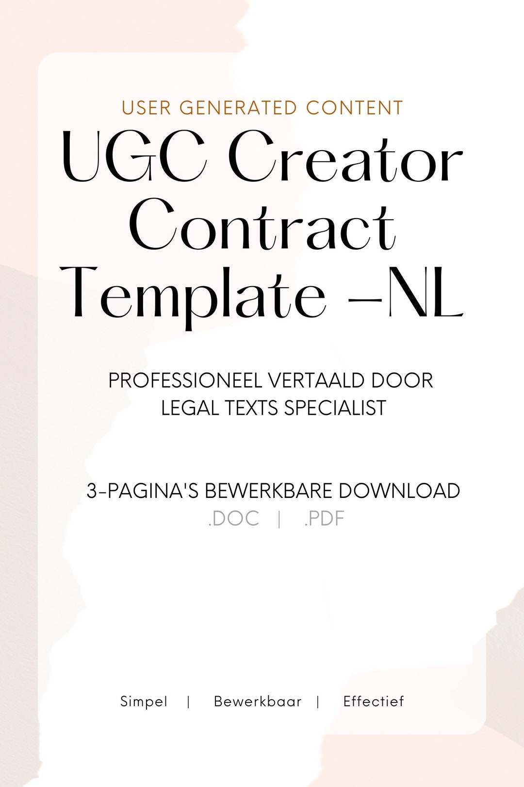 Dutch UGC Creator Contract Template | User Generated Content ...