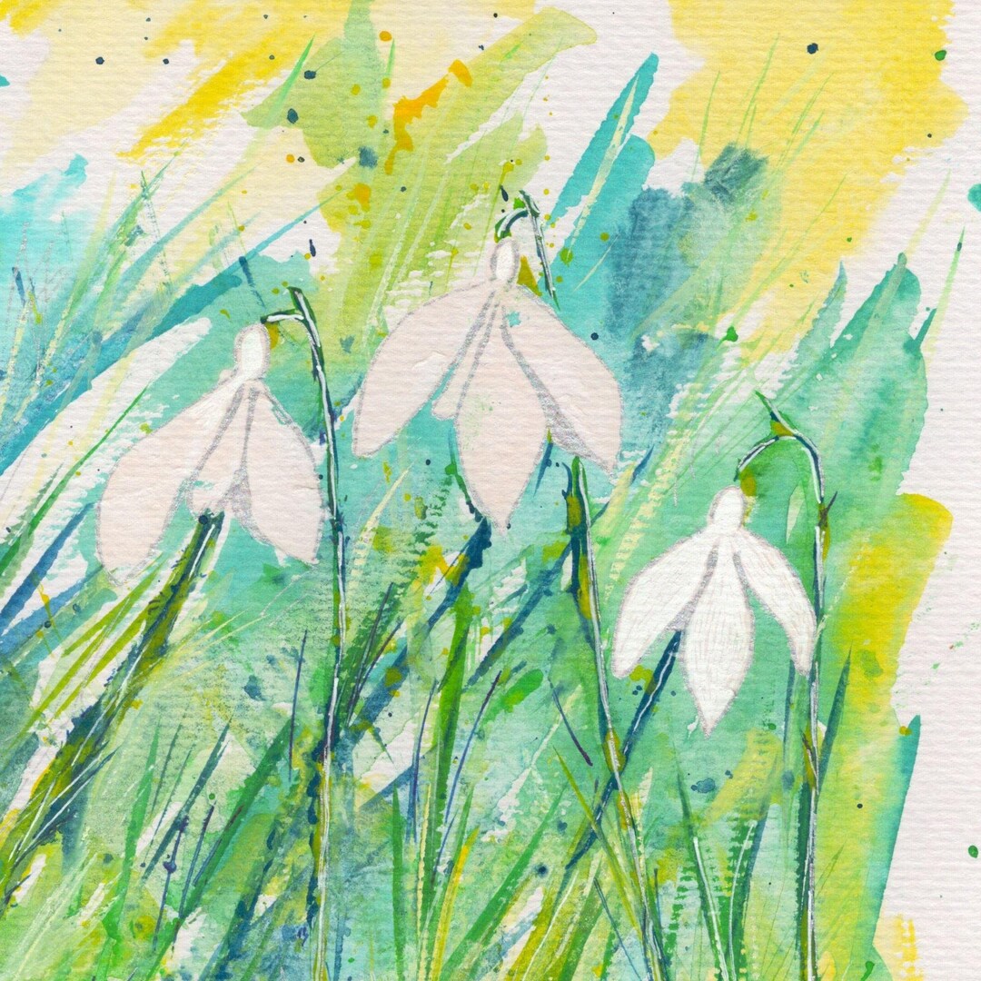 Snowdrop Watercolour Poster, Wall Art Print, - Etsy