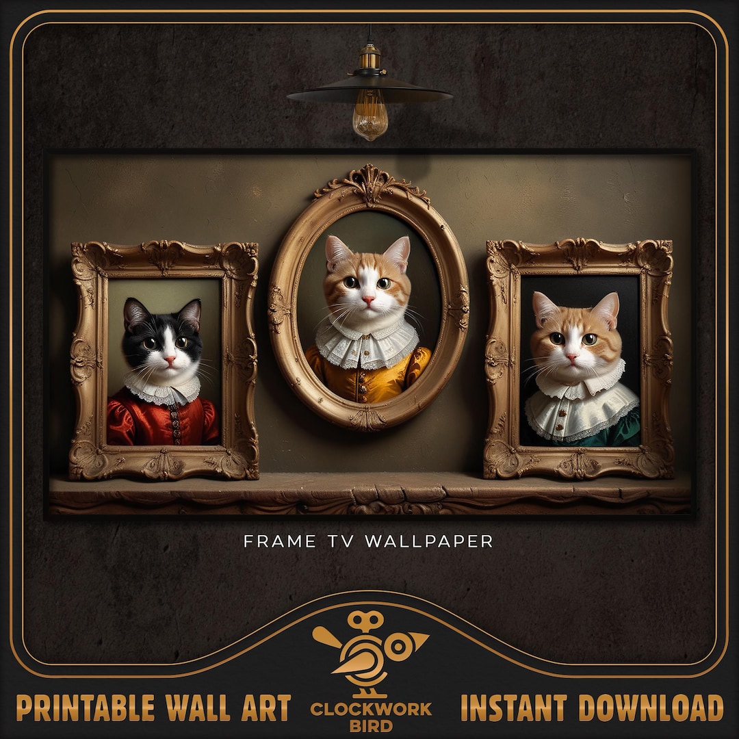 Baroque Cat Family Portrait: Frame TV Art Wallpaper (digital Download ...