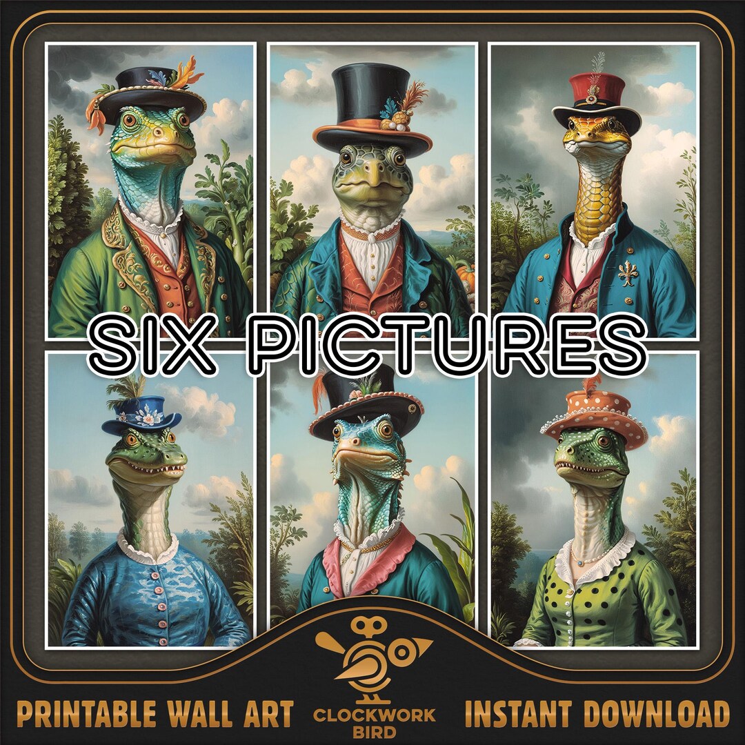 The Mad Hatter's Workshop Bundle - Reptiles. 6 Pieces, Digital Oil ...