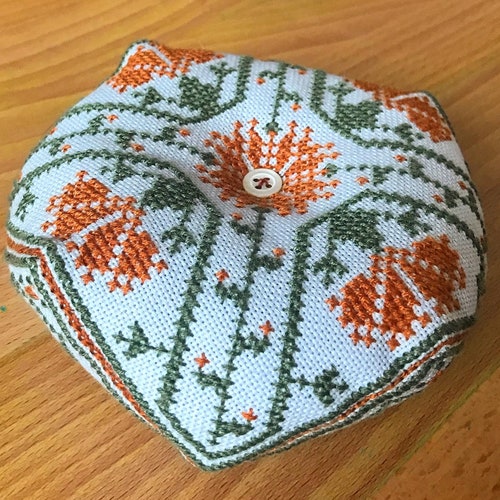 Biscornu Pattern PDF Flower Basket Cross Stitch Pincushion - Etsy
