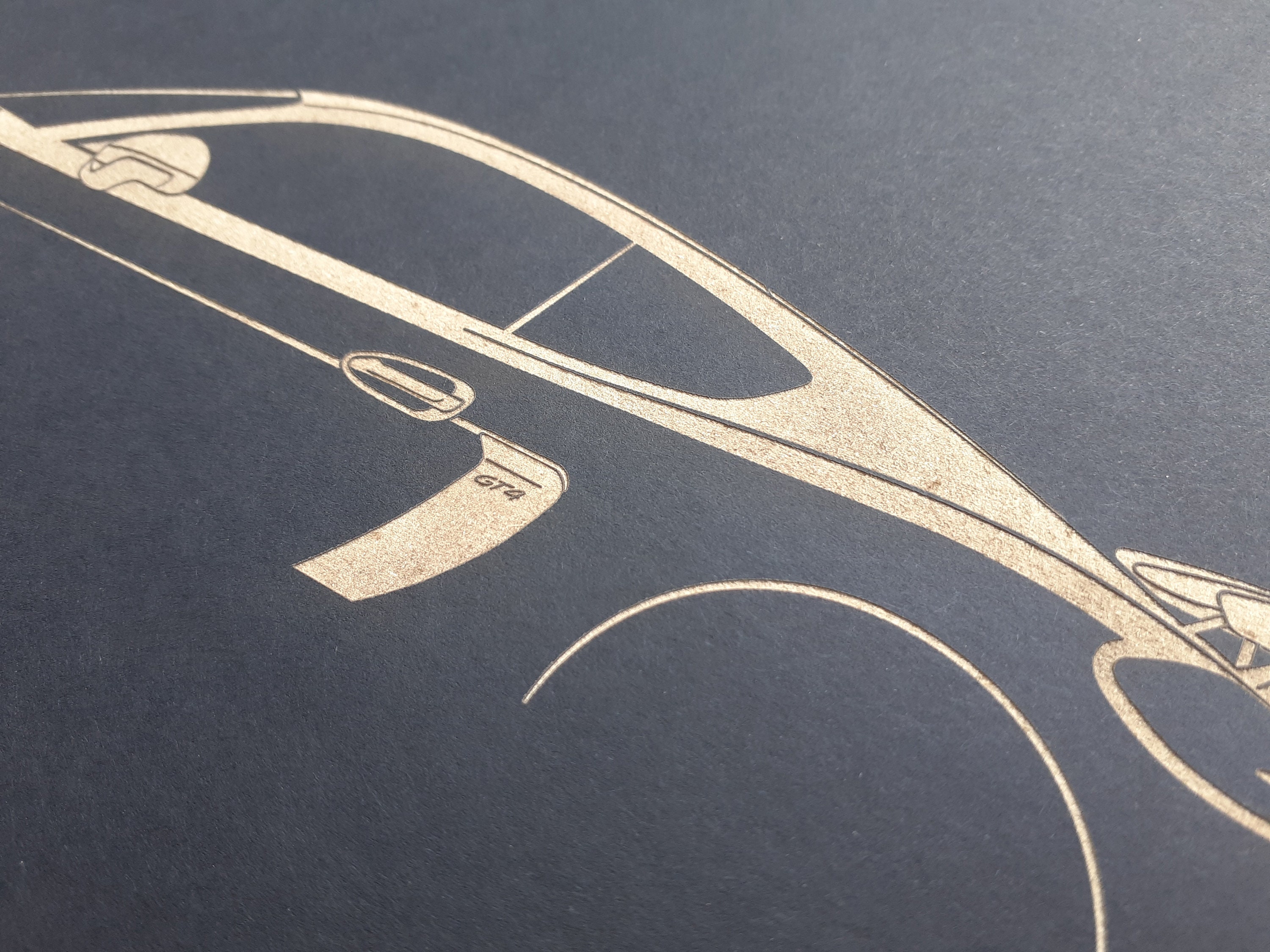 Porsche Cayman GT4 Sports Car Silhouette laser Engraved Illustration ...