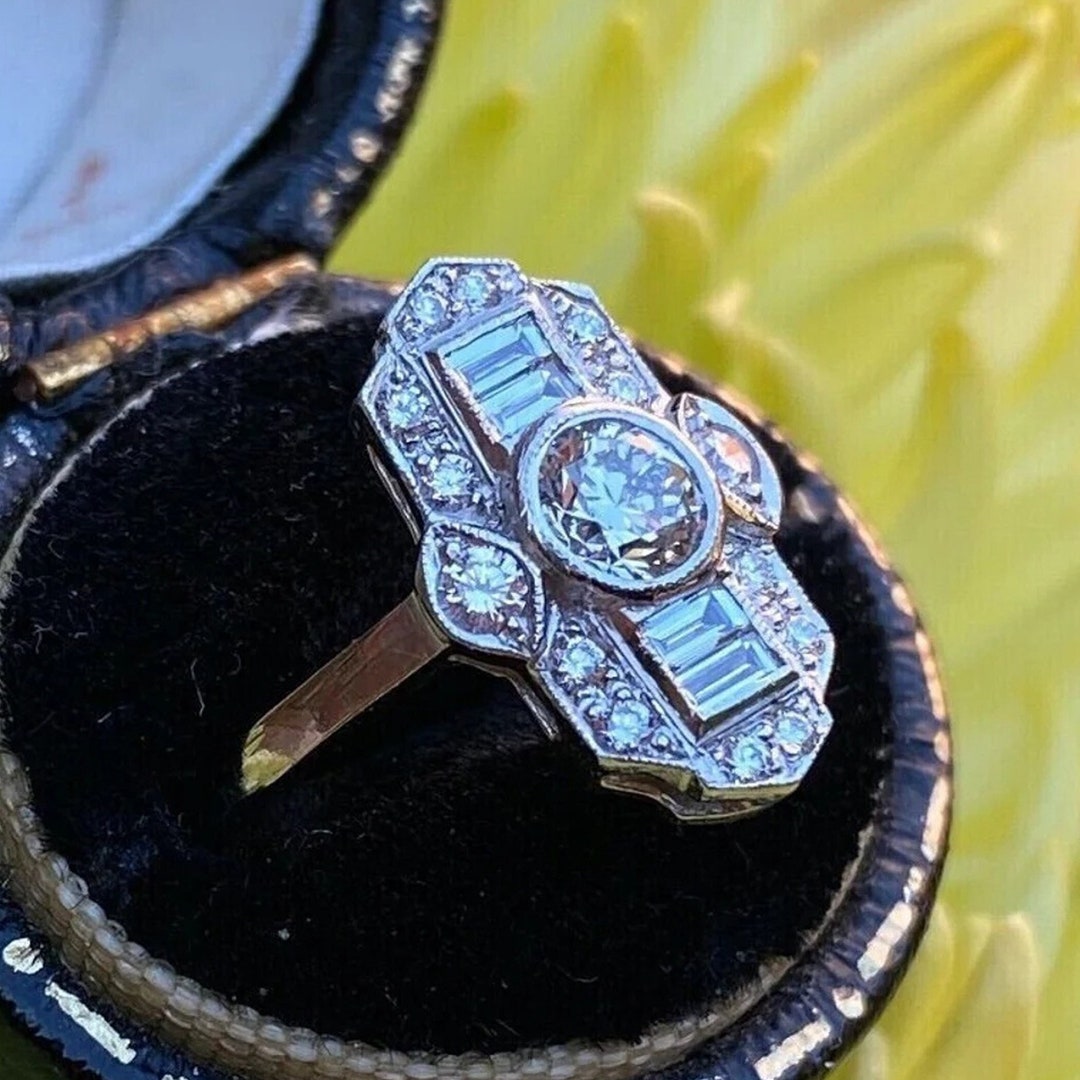 1890s Retro Vintage Edwardian Ring 1.50cttw Round Cut Diamond Antique ...