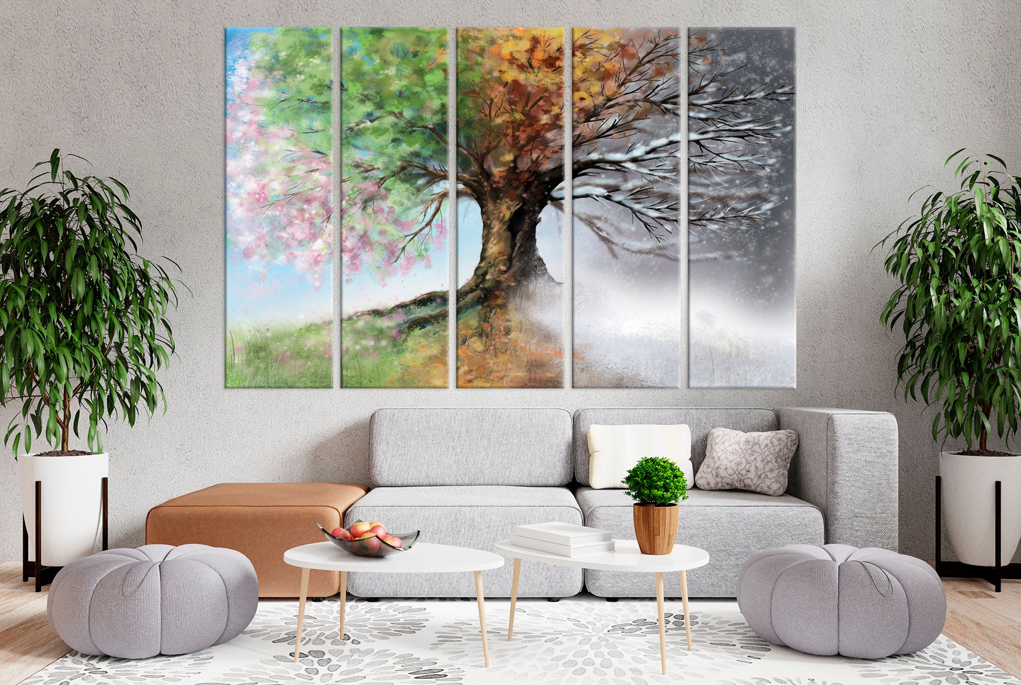 Tree Four Seasons Canvas Prints 4 Seasons Multi Panel Canvas Abstract ...