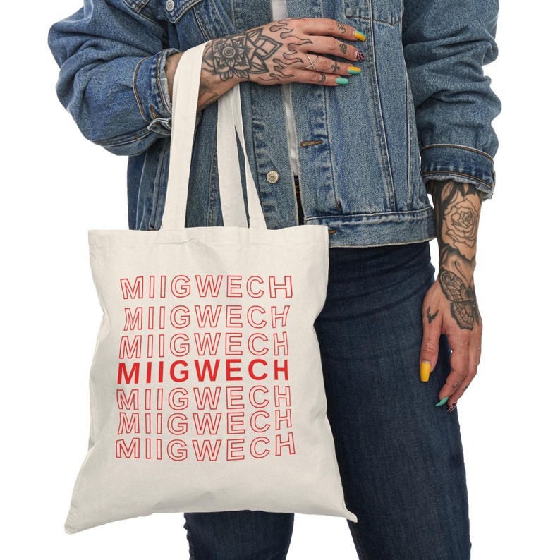 Miigwech Natural Tote Bag Cree Native First Nations Native American ...