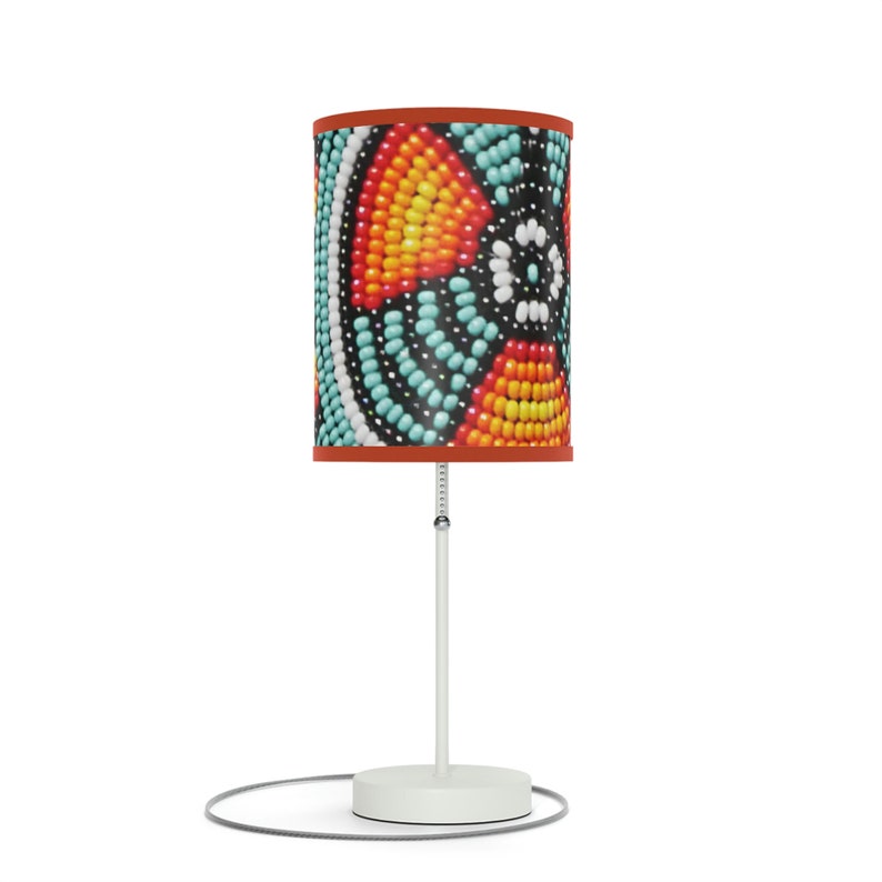Bird Beadwork Lamp on a Stand USCA Plug Beading Decor Indigenous Powwow ...