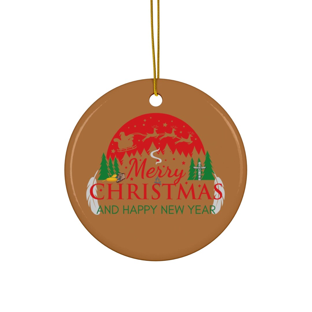 Indigenous Ceramic Christmas Ornament: Native American First Nations ...