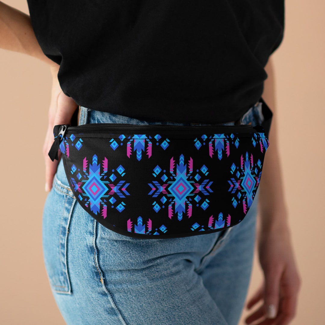 Black Blue Native Design Fanny Pack - Etsy