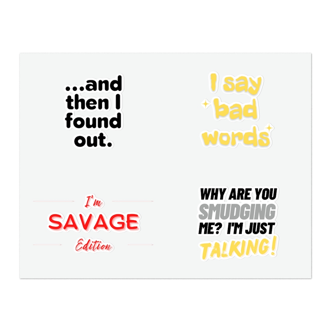 Savage Bad Words Sticker Sheet: Funny Indigenous Humor - Etsy