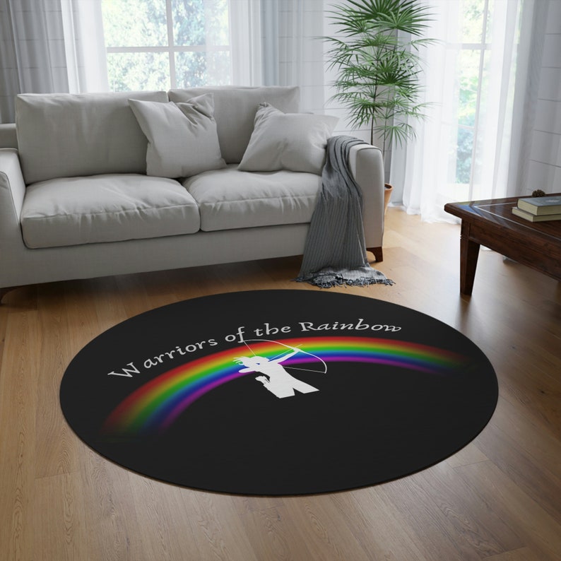 Rainbow Warriors Round Rug: Indigenous Decor (60" X 60") - Etsy