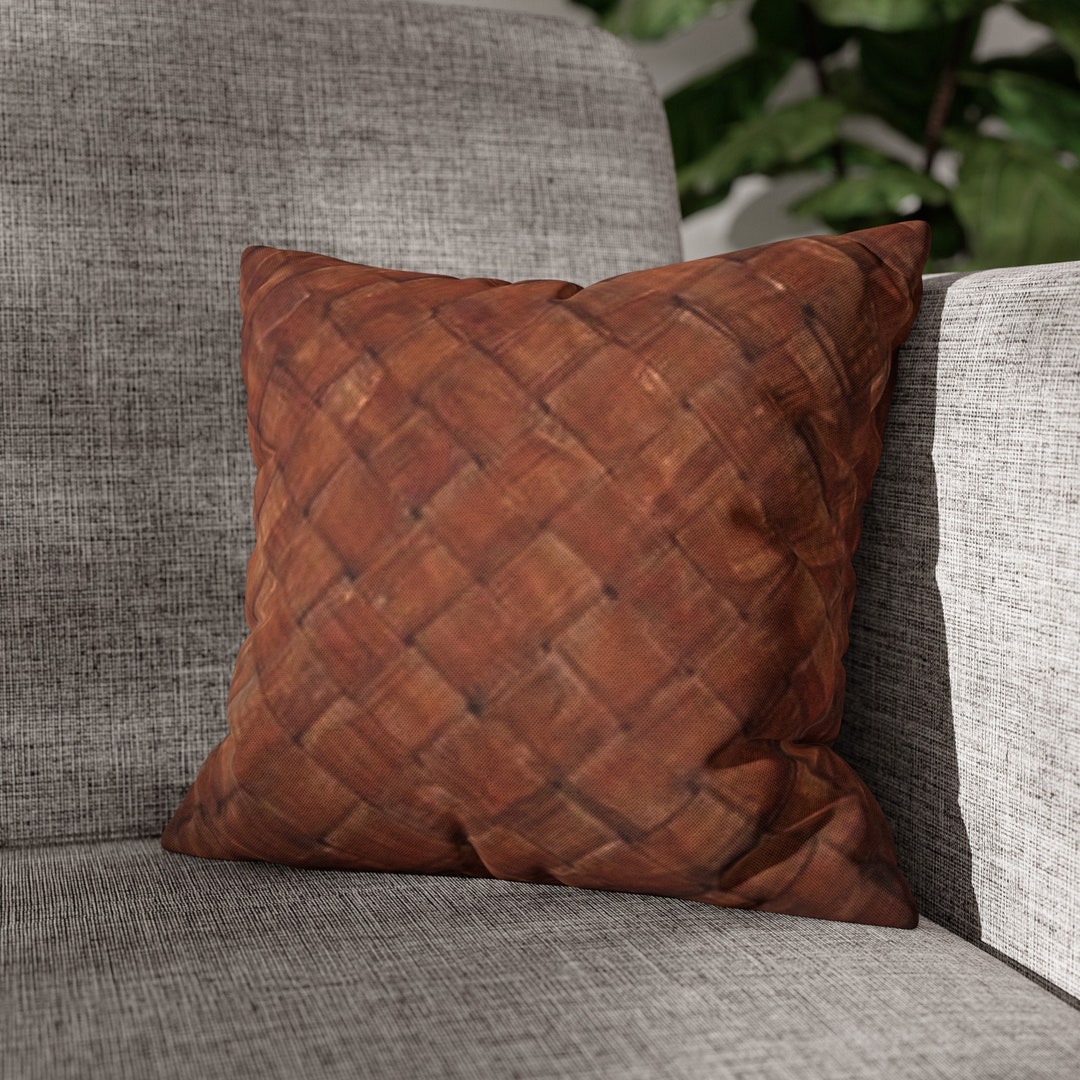 Woven Inner Cedar Bark (not Real Cedar) Square Pillow Case - Etsy
