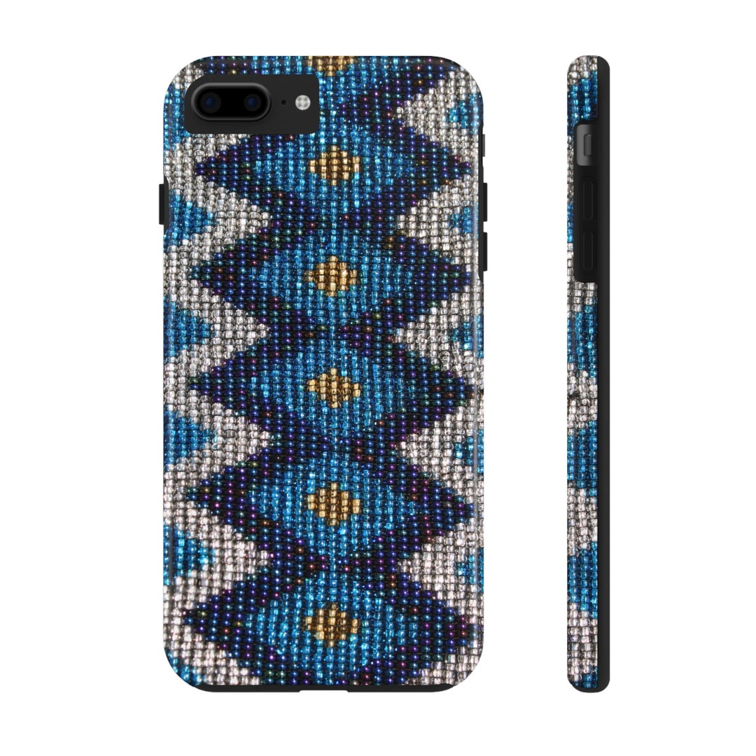 Blue Beaded Design not Real Beads Various Models Case Phone Cover ...