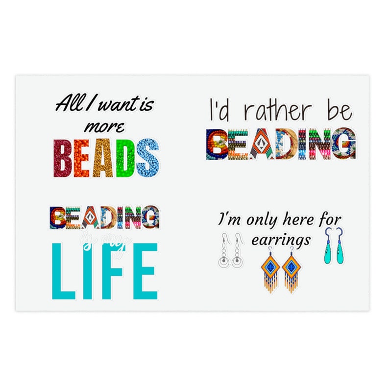 Beading and Earrings Designs Sticker Sheet Indigenous Powwow Native ...