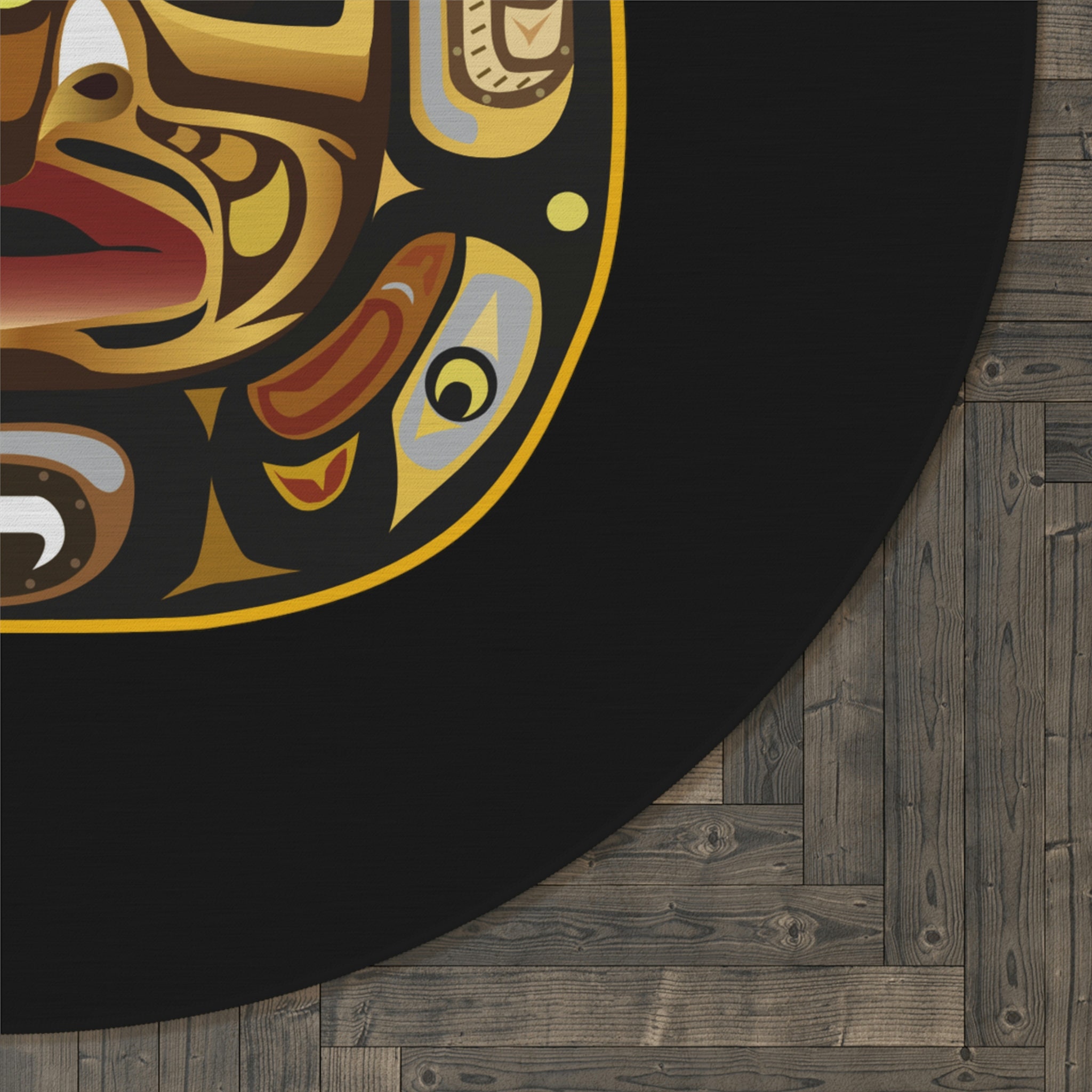 Moon Mask Round Rug: First Nations Indigenous Design (60"x60") - Etsy