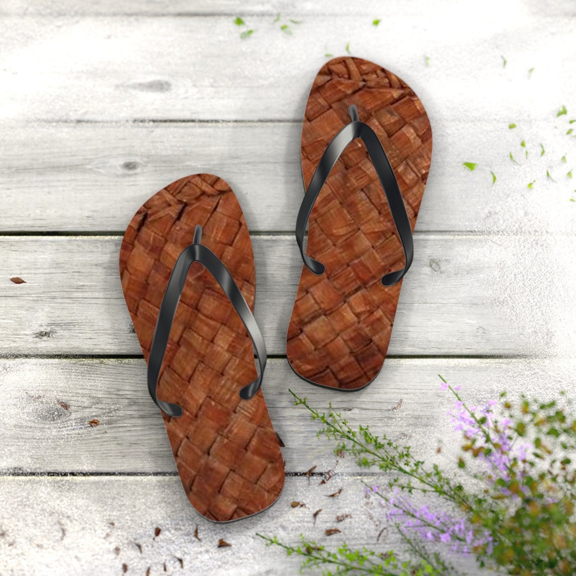 Inner Cedar Bark Woven Flip Flops (not Real Cedar) USA Indigenous ...