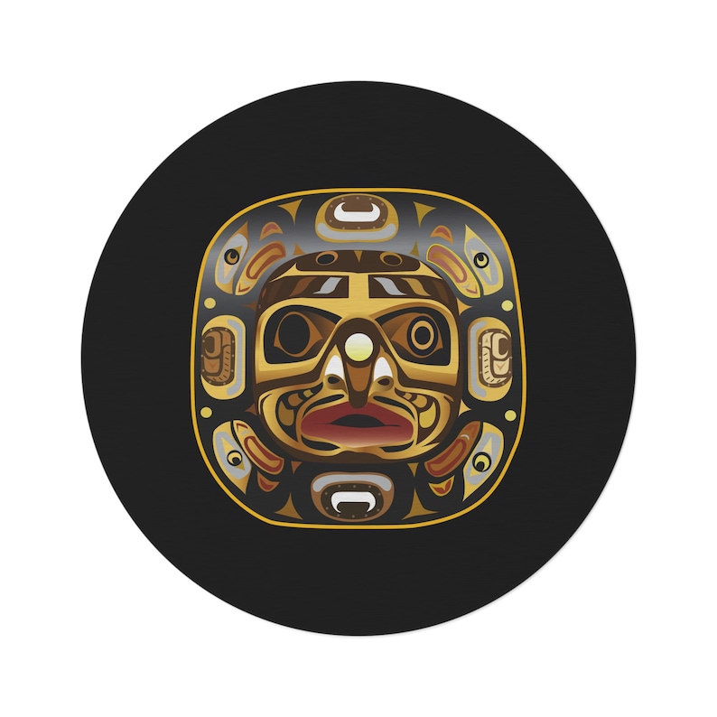 Moon Mask Round Rug: First Nations Indigenous Design (60"x60") - Etsy