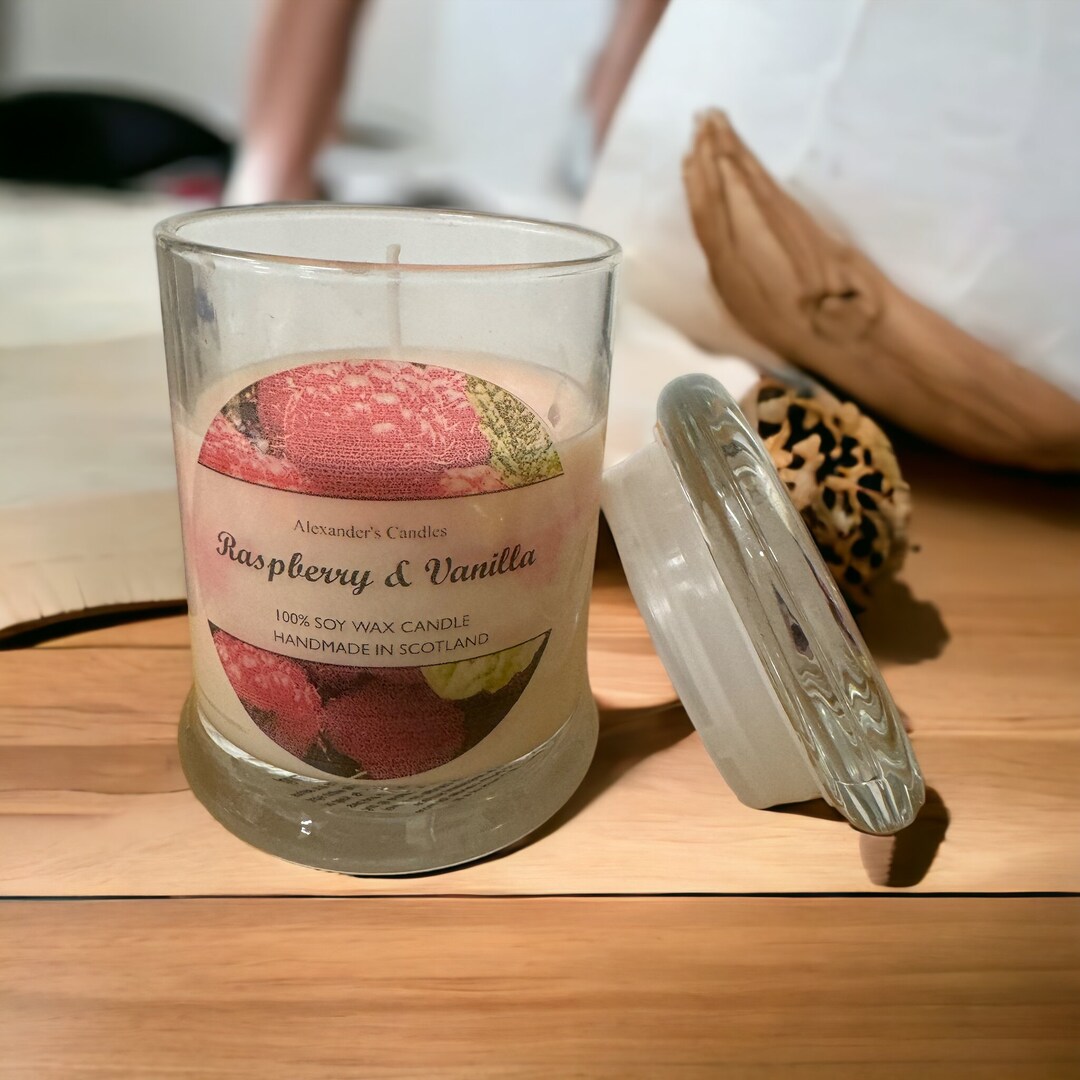 Raspberry and Vanilla Scented Candles by Alexanders - Etsy