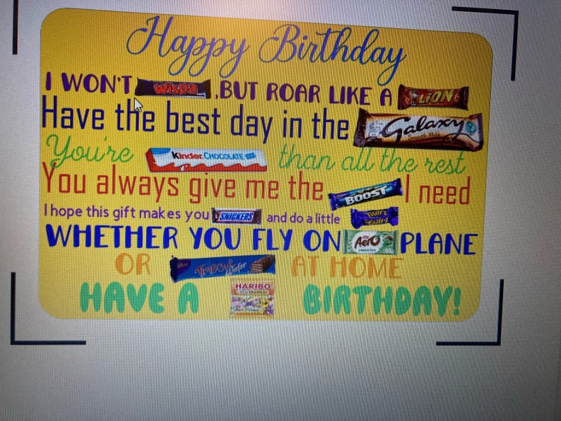 Happy Birthday Chocolate Box Digital Download - Etsy