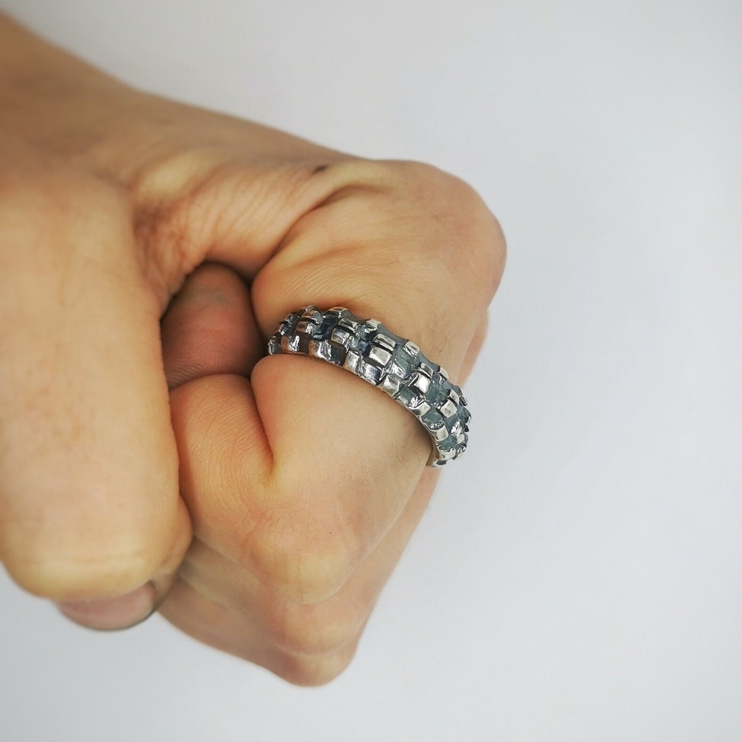CROSS TIRE- Cross Tire Ring Handmade in 925 Silver- Motocross ...