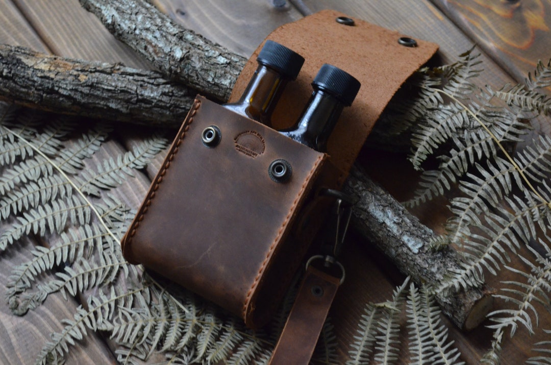 Leather Bushcraft Oil Kit, Oil Transport Box for Camping, Bushcraft ...