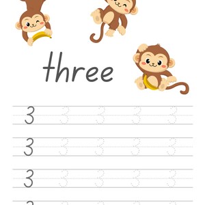 Numbers 1-10 Tracing Worksheets, Count Animals 30 Math Pages, Pre ...