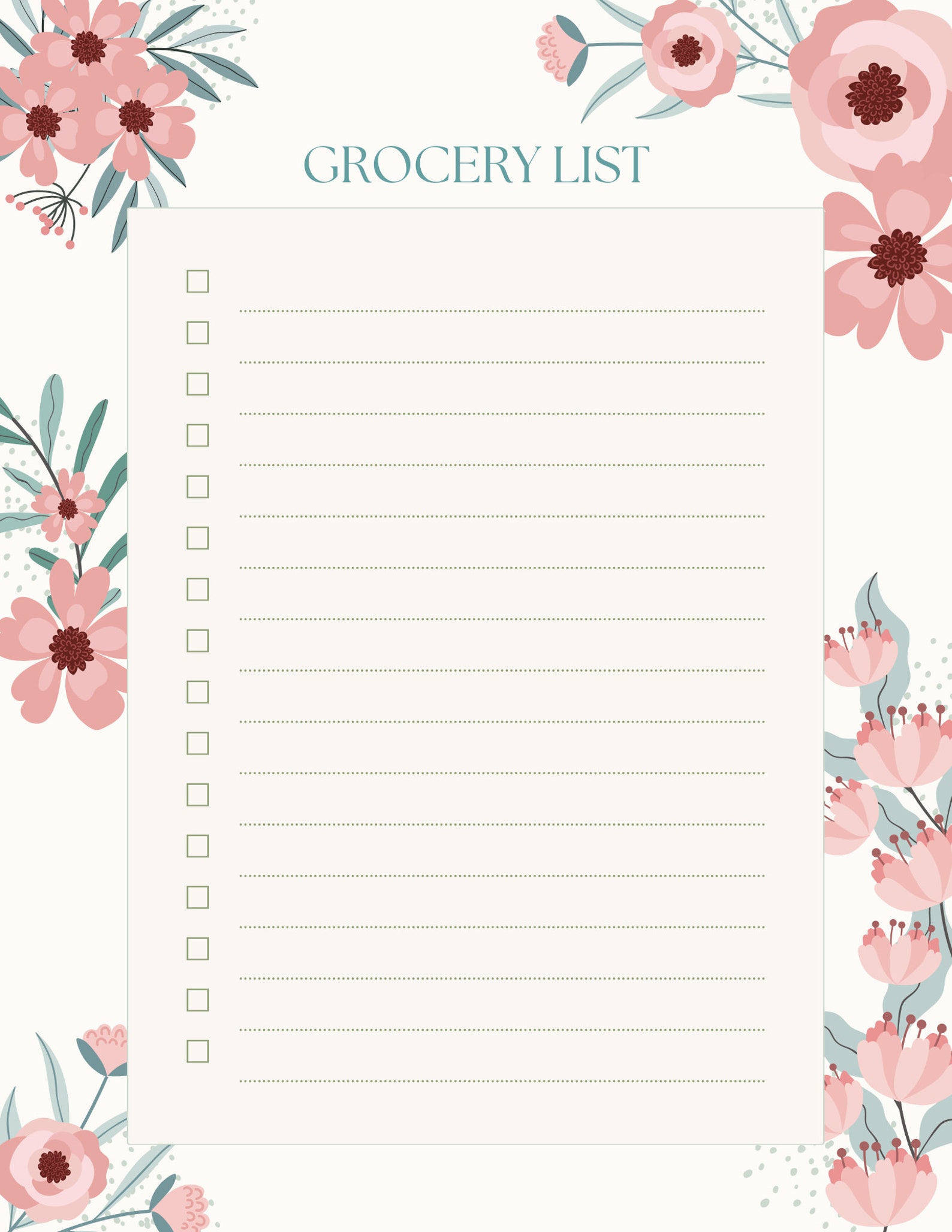 To Do List Template Editable Grocery List Template Printable Digital ...