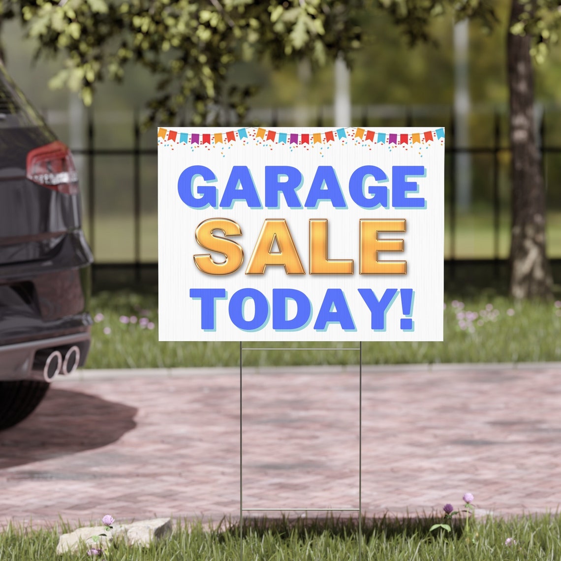 Garage Sale Today Sign, Yard Sign for Garage Sales, Double Sided Sign ...